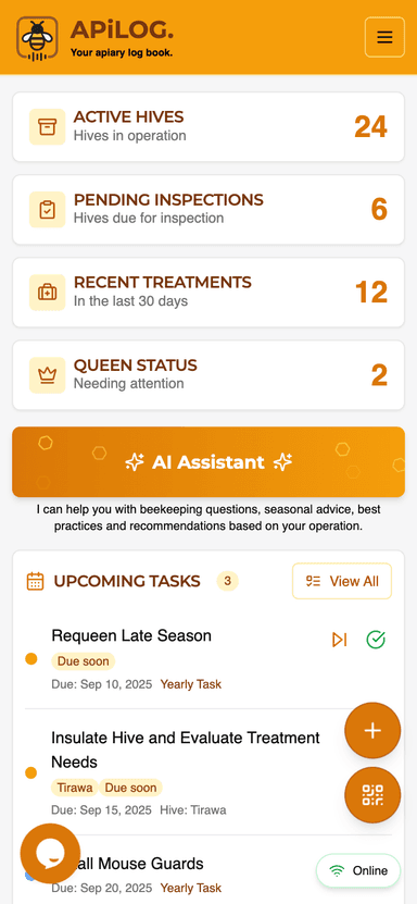 APiLOG - The Beekeeping App for Simple AI Hive Management.